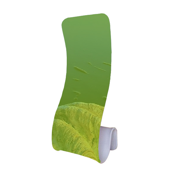 S Curved Tension Fabric Banner Stand with Custom Graphics