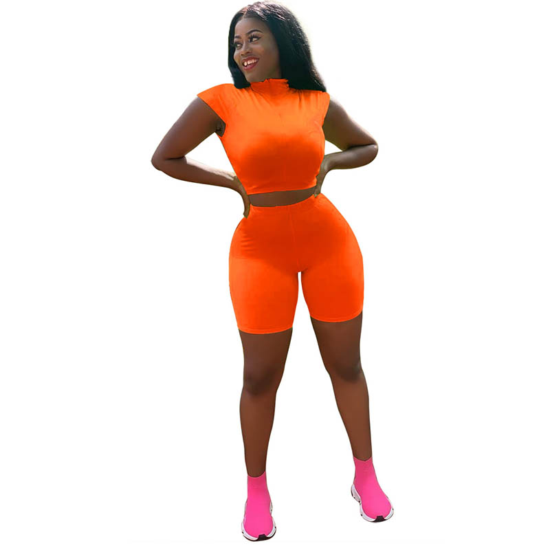 Sleeveless Solid Color Two Piece Sets