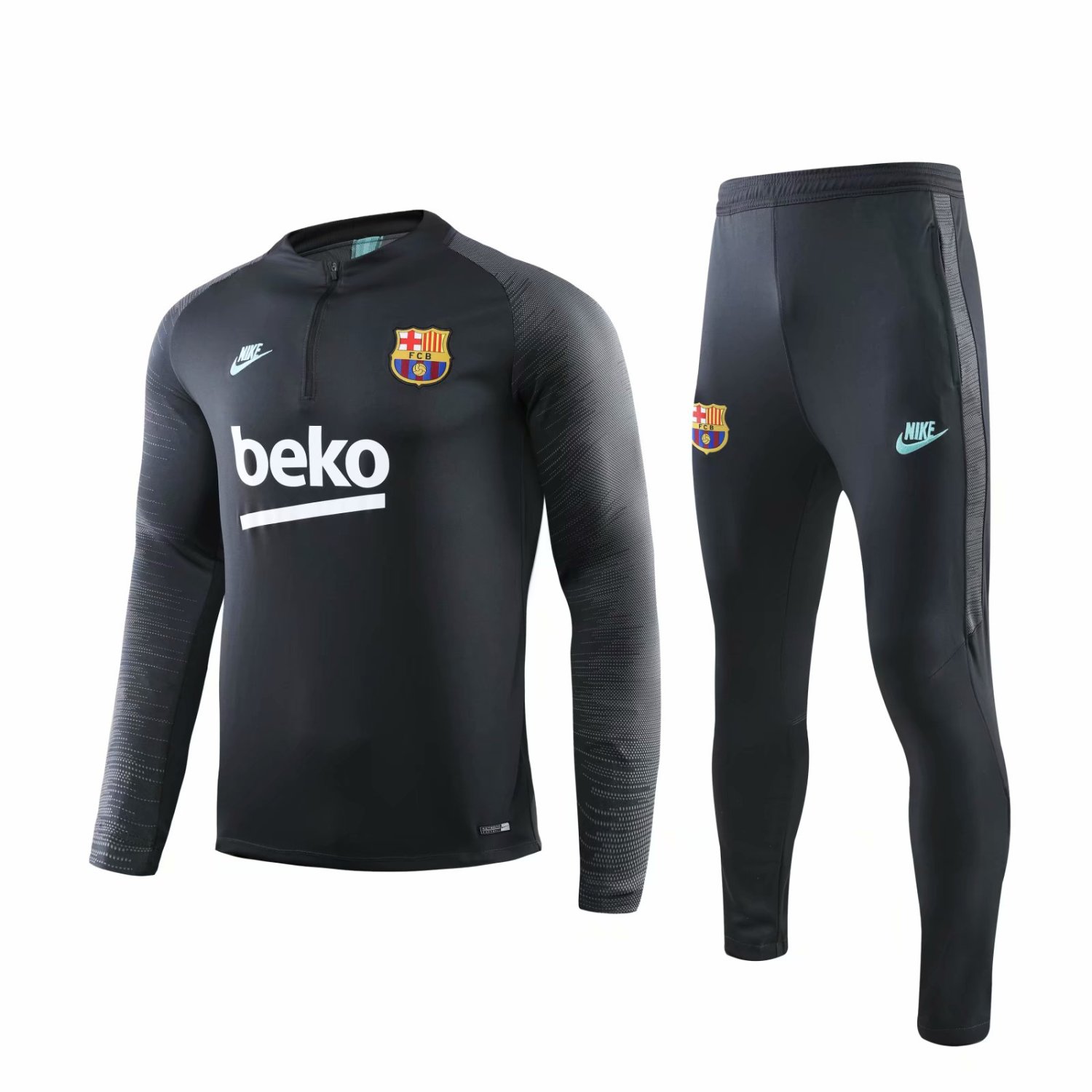 US$ 34.80 - Barcelona Training Suit Black 2019/20 - www.fcsoccerworld.com