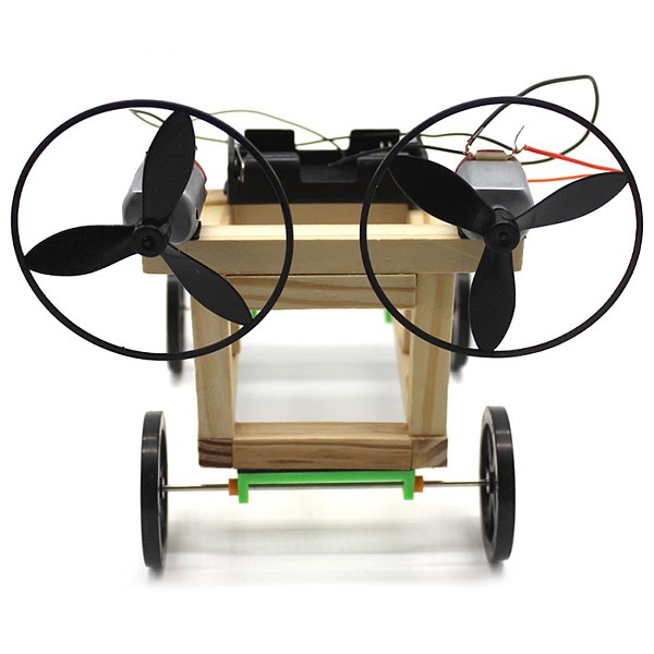 DIY Wind Power Car 4WD Model Wood Electric Science Physical Experiments ...