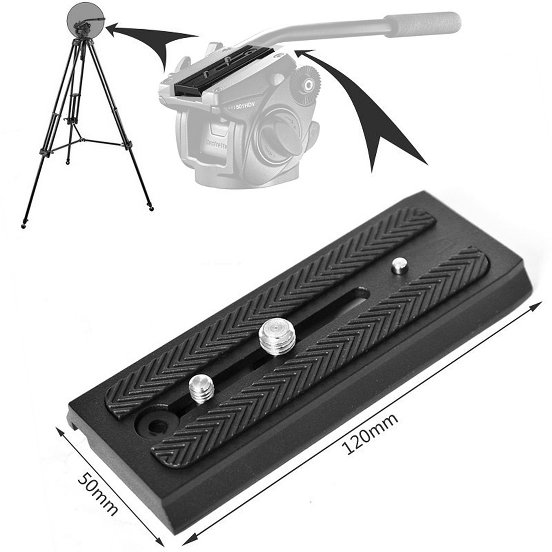 Quick Release Plate Sliding 501PL Plus Rapid Connect Base for Manfrotto ...