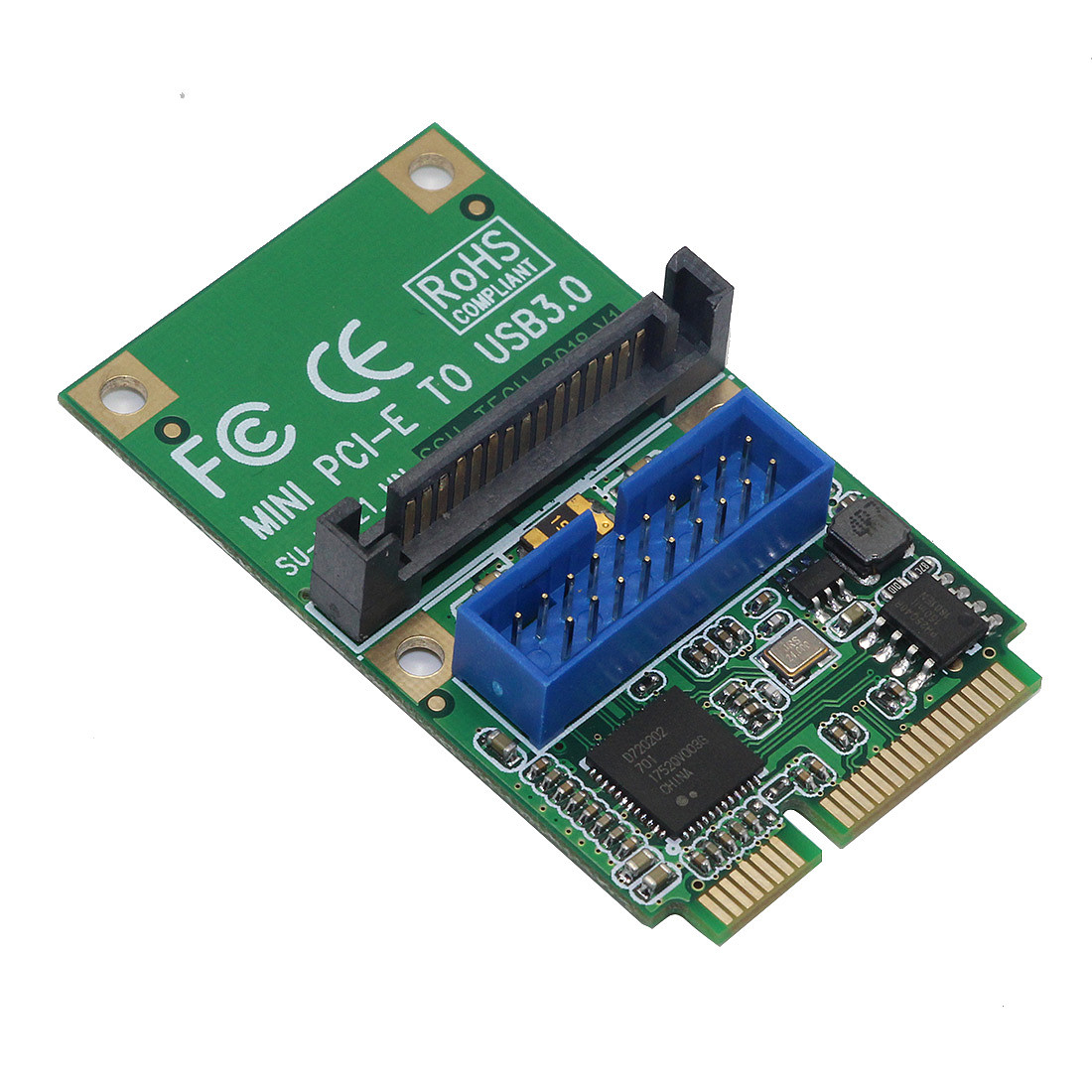 XT-XINTE Mini PCI-E to USB 3.0 Adapter Card MINI PCI Express to 19-Pin ...