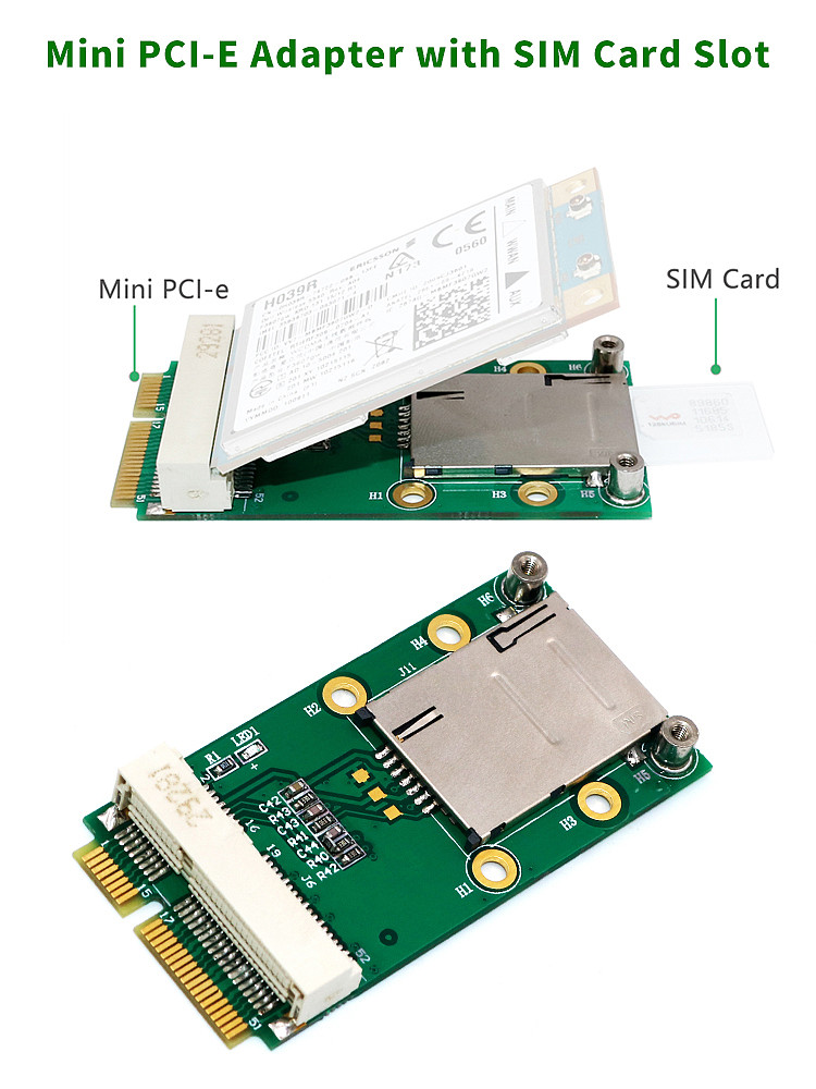 XT-XINTE Mini PCI-E Adapter Card mPCIe with SIM Card Slot for 3G 4G ...