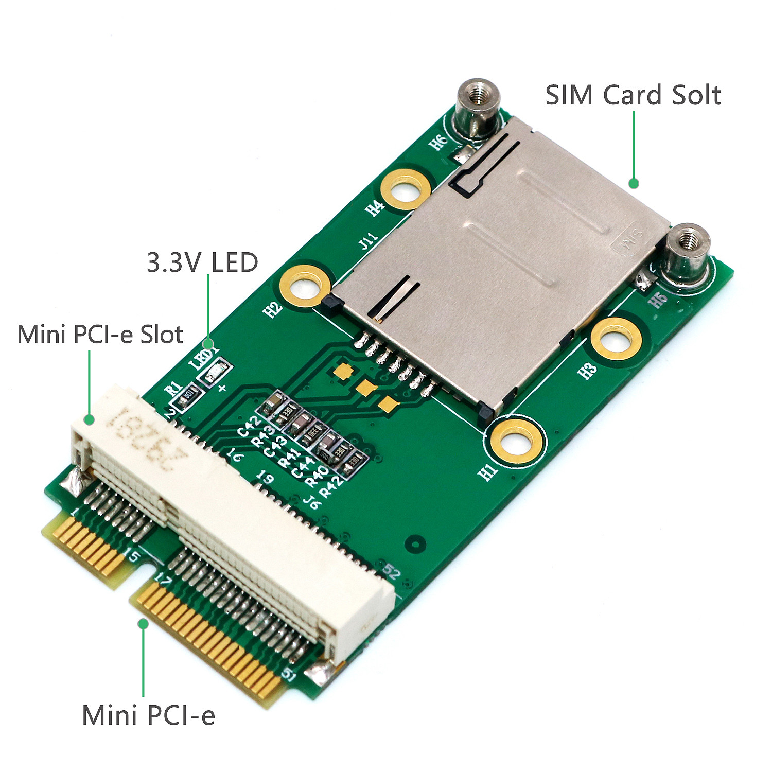 XT-XINTE Mini PCI-E Adapter Card mPCIe with SIM Card Slot for 3G 4G ...