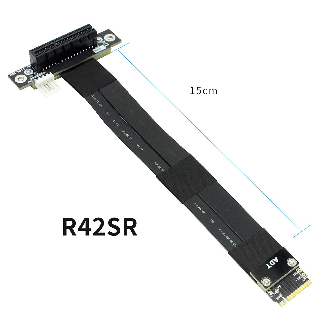 ADT-Link Riser PCIe 4 PCI-E 4x To M.2 NGFF NVMe Key M key-M Riser Card ...