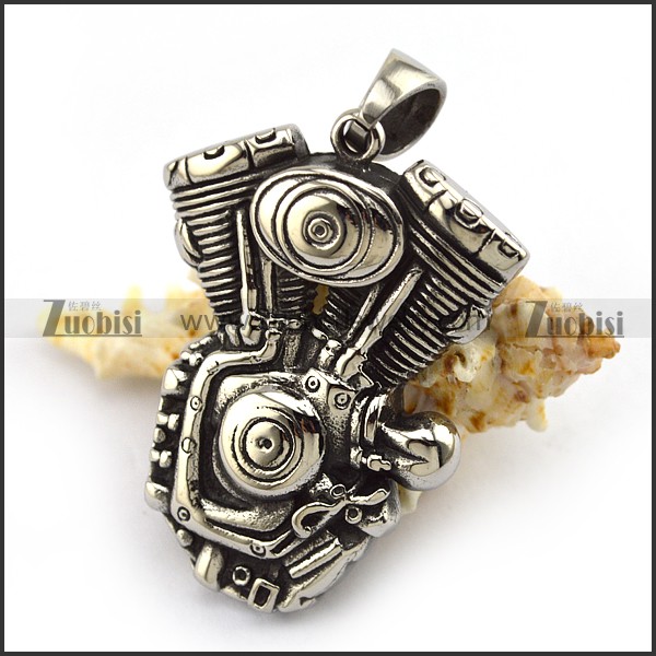 Big Motorcycle Engine Pendant p004015 - Zuobisi Jewelry