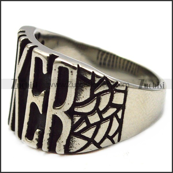 small stainless steel biker ring r005951 - Zuobisi Jewelry