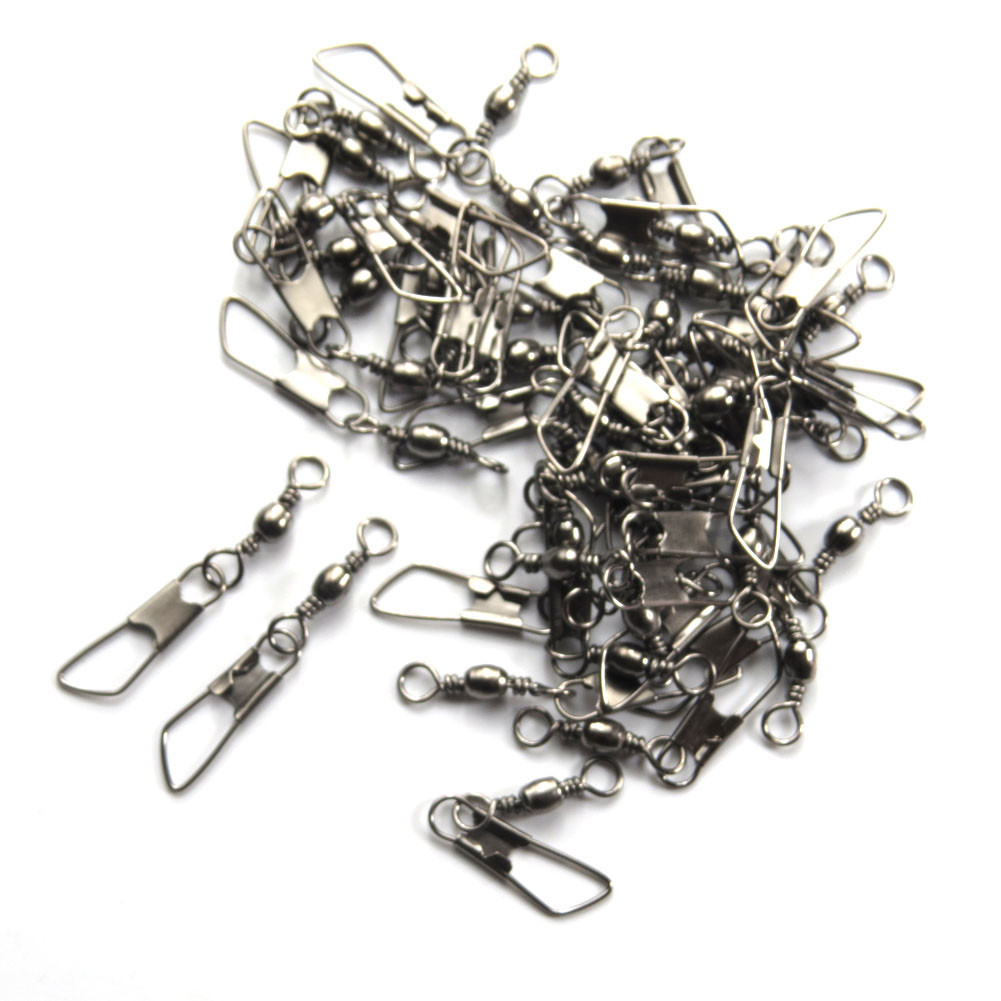brass Fishing Swivels Snap Barrel Swivels with Safety Snap carp Fishing ...