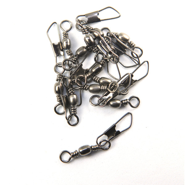 brass Fishing Swivels Snap Barrel Swivels with Safety Snap carp Fishing ...