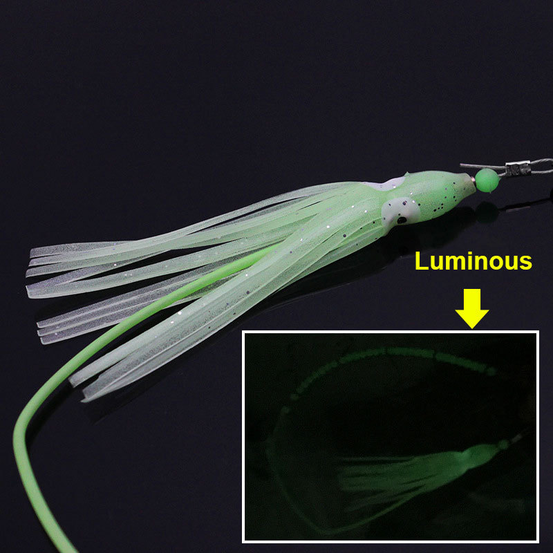 Fishing Daisy Chain Luminous Octopus Squid Rigged Hooks Glowing Soft ...