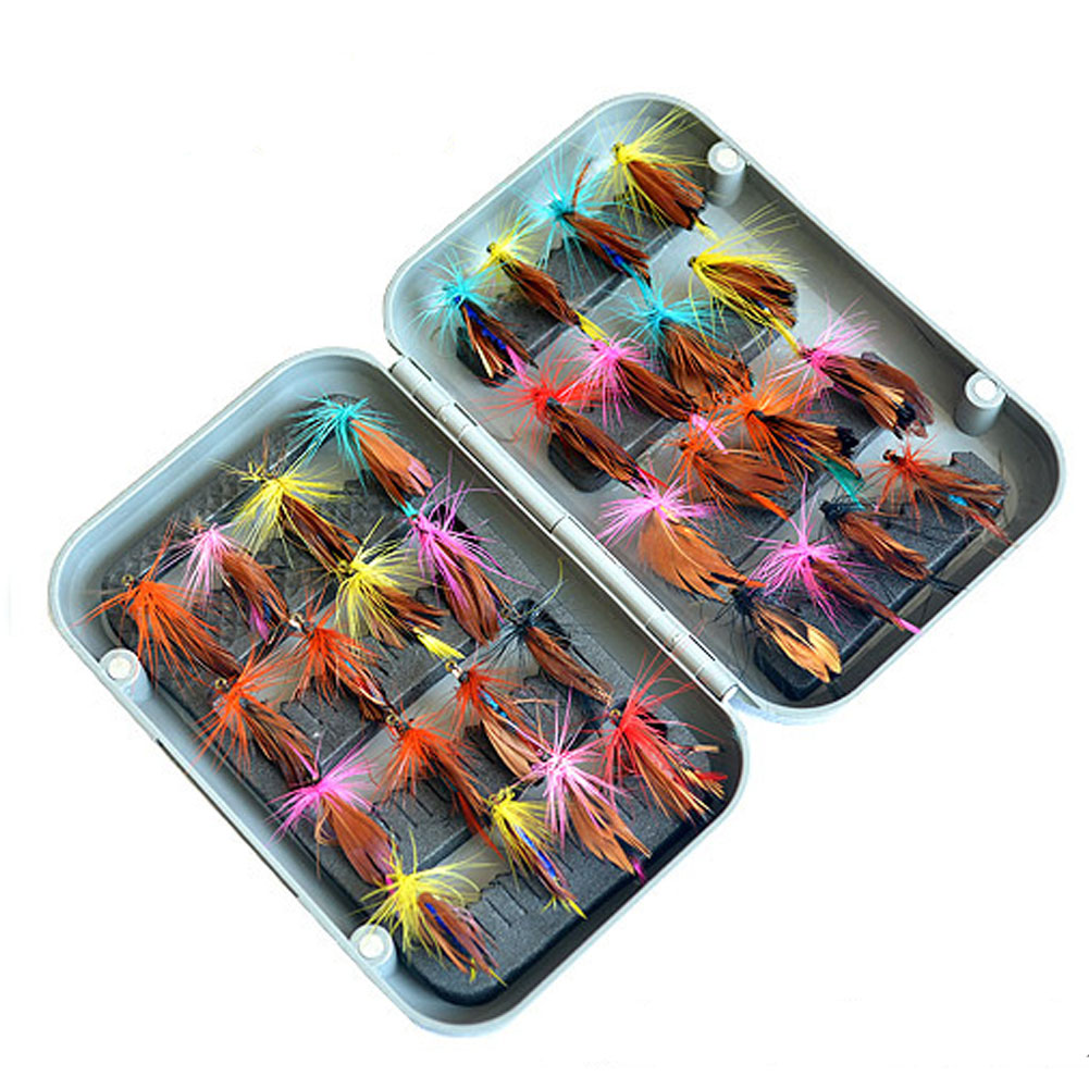 32 pieces/set Fly Fishing Bait Artificial Butterfly Dry Fly Flies Hooks ...