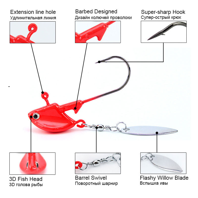 Jig Hook Jighead Fishing Hooks 6g 10g 12g 14g Fishing Jig Head Jigging ...