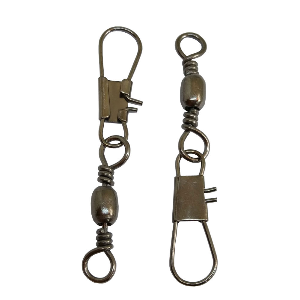 Fishing Barrel Swivel with Interlock Snap Saltwater Freshwater Fly ...
