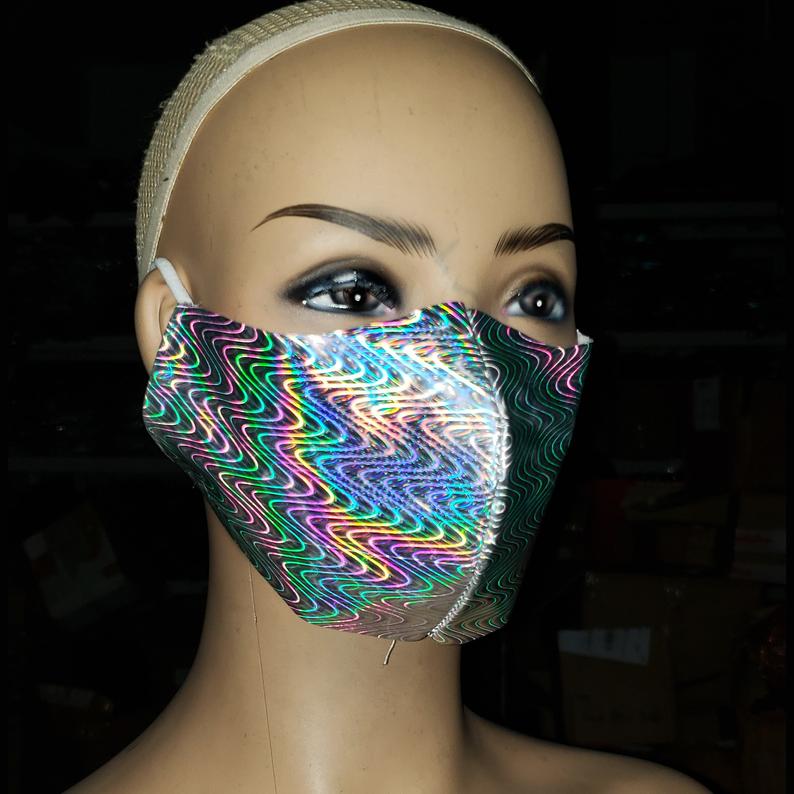 US$ 35.00 - Holographic Rainbow Wave Dust Mask,Mouth Mask,Halloween ...