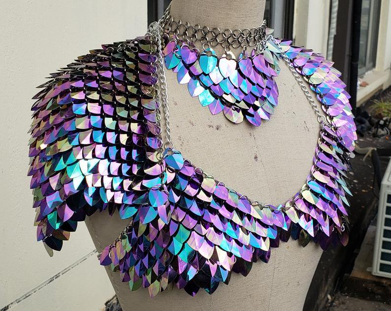 US$ 85.00 - Handmade Scale Maille Pauldrons Spaulders Dragoons ...